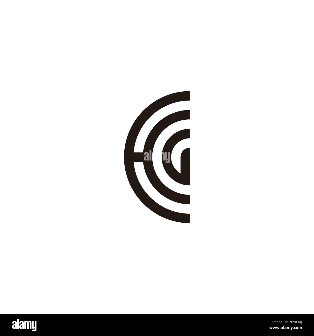 Letter HG semicircle geometric symbol simple logo vector Stock Vector ...