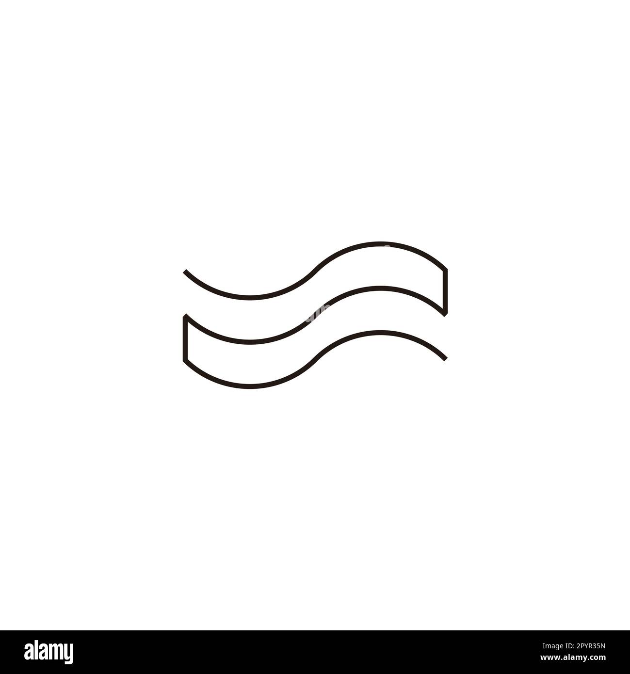 Number 2, wave, line geometric symbol simple logo vector Stock Vector ...