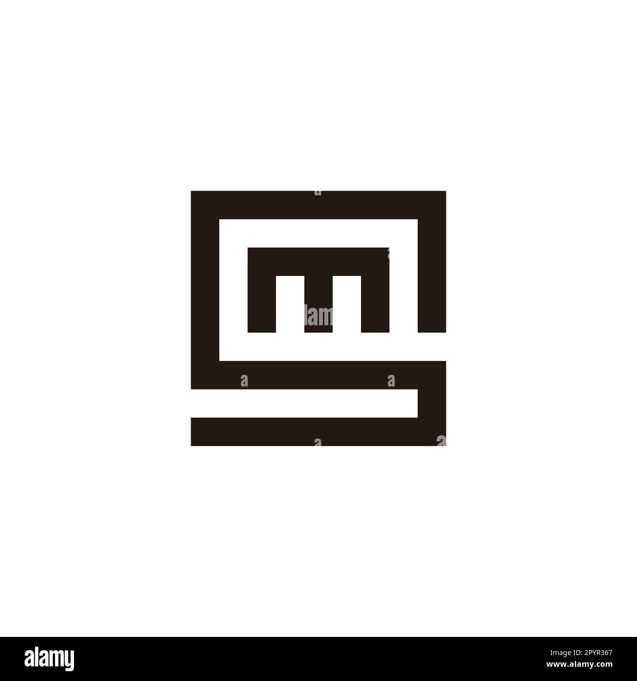 Letter m in S square geometric symbol simple logo vector Stock Vector ...
