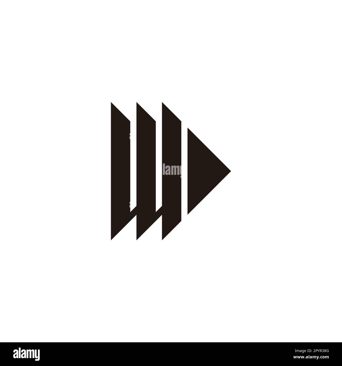 Letter W pointer, directions, right geometric symbol simple logo vector ...