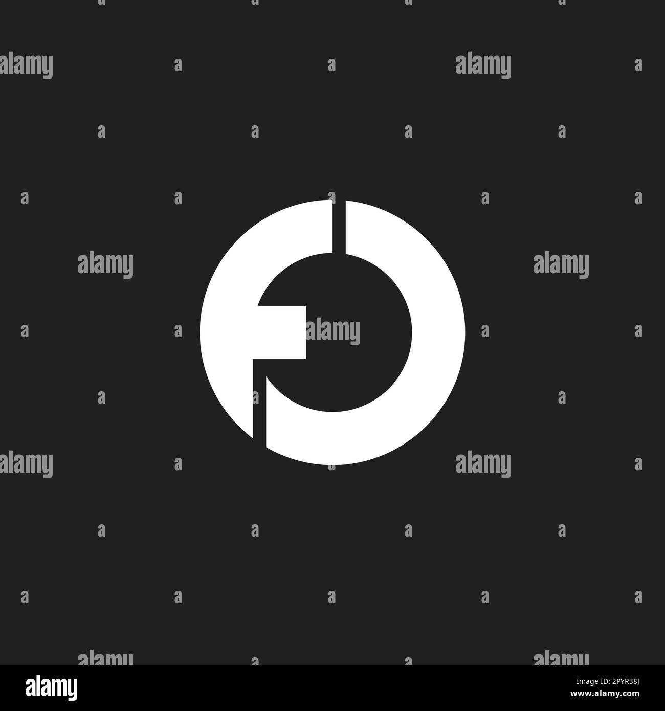 Letter FO OF F O circle geometric symbol simple logo vector Stock ...