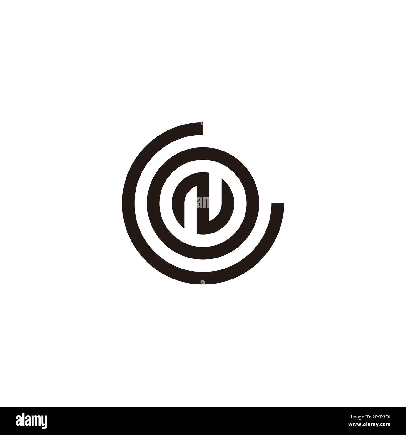 Letter G, o and N circle geometric symbol simple logo vector Stock ...