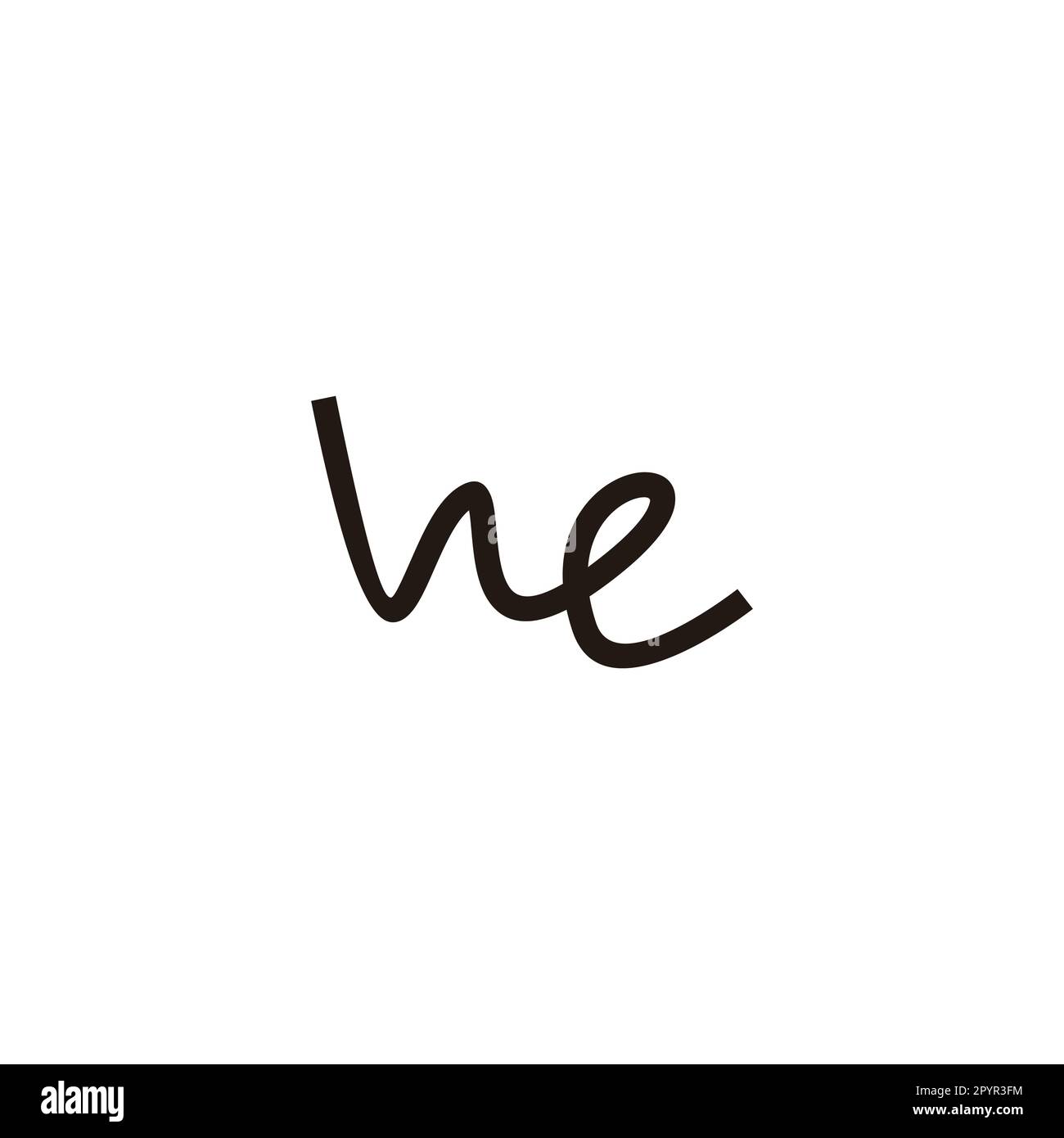 Letter he connect, line geometric symbol simple logo vector Stock ...