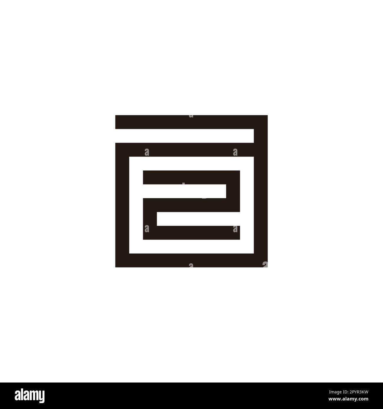 Letter a, number 2 square geometric symbol simple logo vector Stock ...