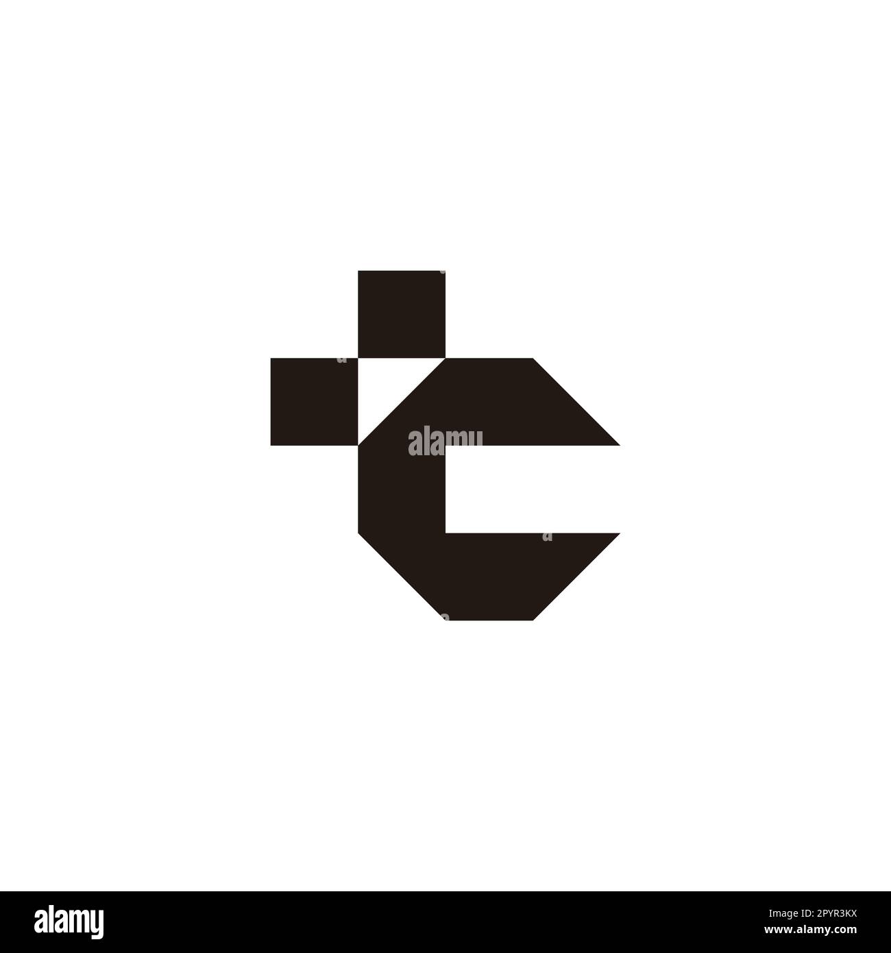 Letter ct tc c t squares, unique geometric symbol simple logo vector Stock Vector Image & Art ...