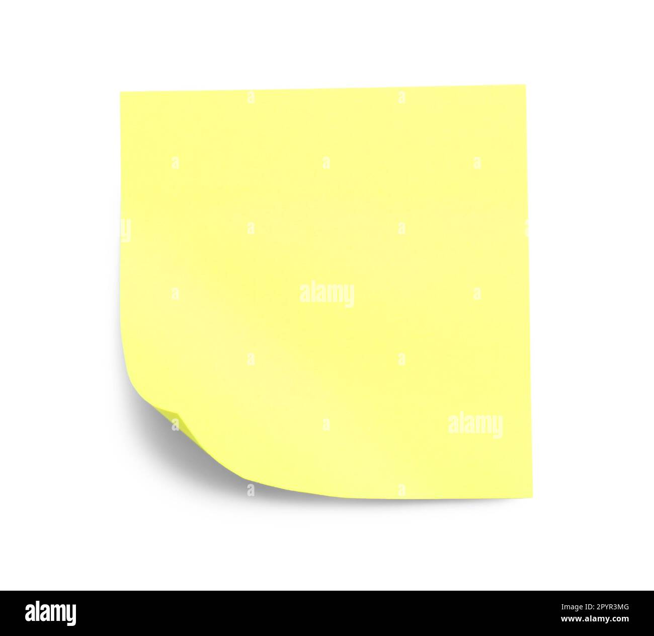 Blank yellow sticky note on white background, top view Stock Photo - Alamy
