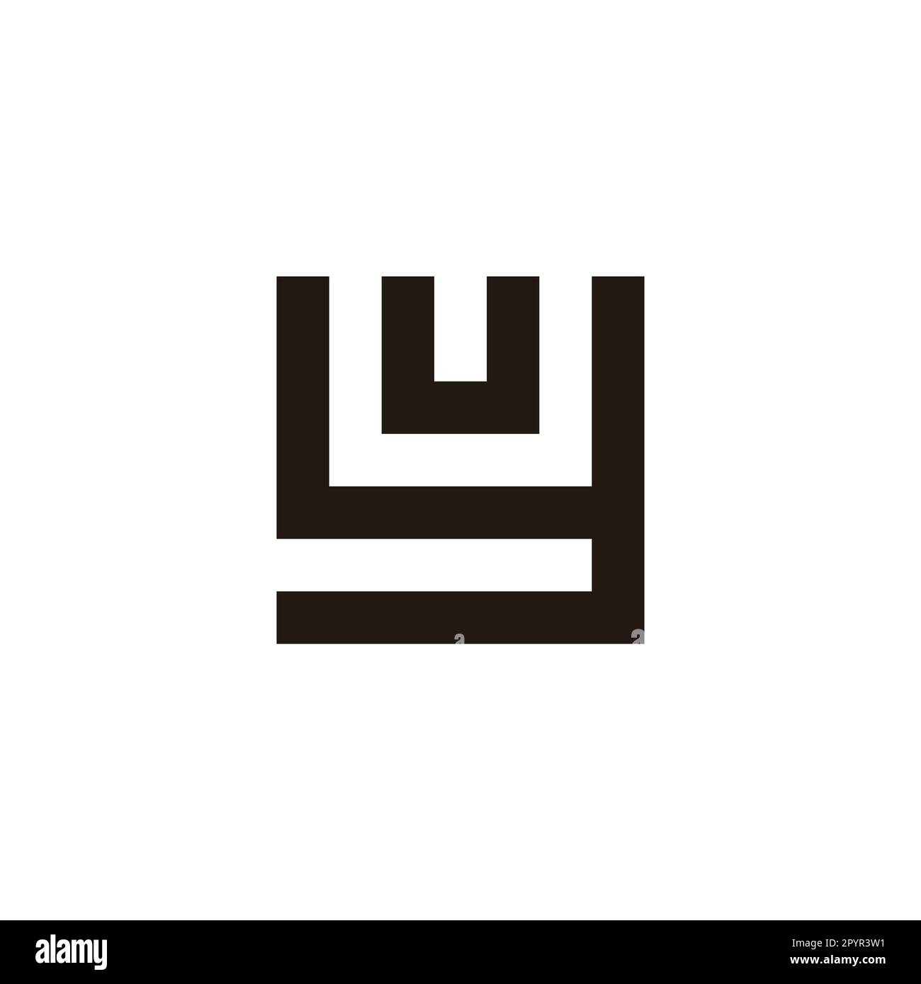Letter u and y square geometric symbol simple logo vector Stock Vector ...