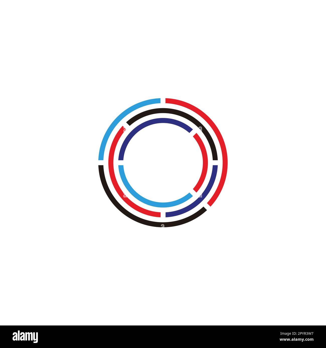 Letter O technology, lines, electric geometric symbol simple logo ...