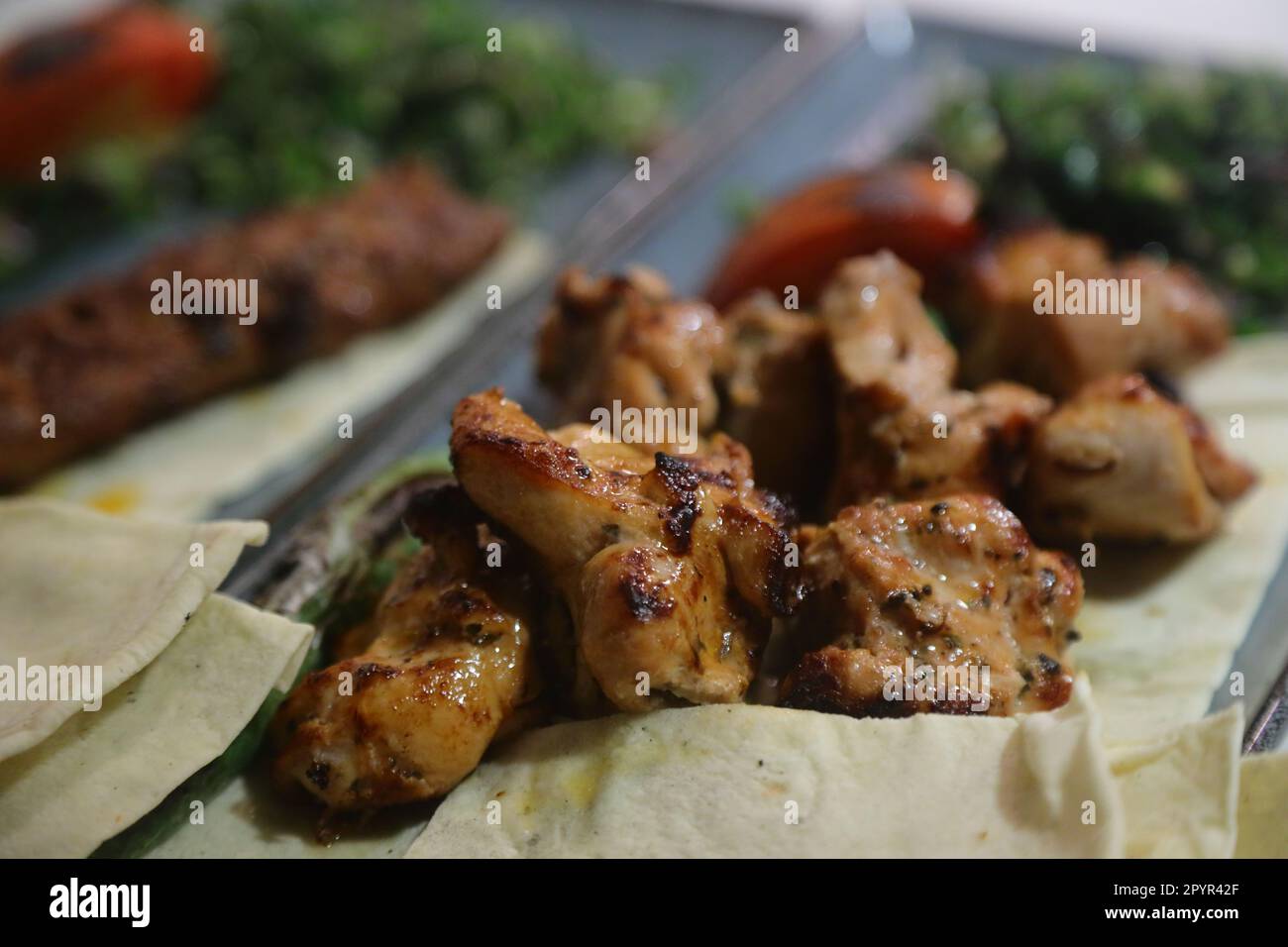 Traditional delicious Turkish foods; Turkish name; Shish kebab Stock ...