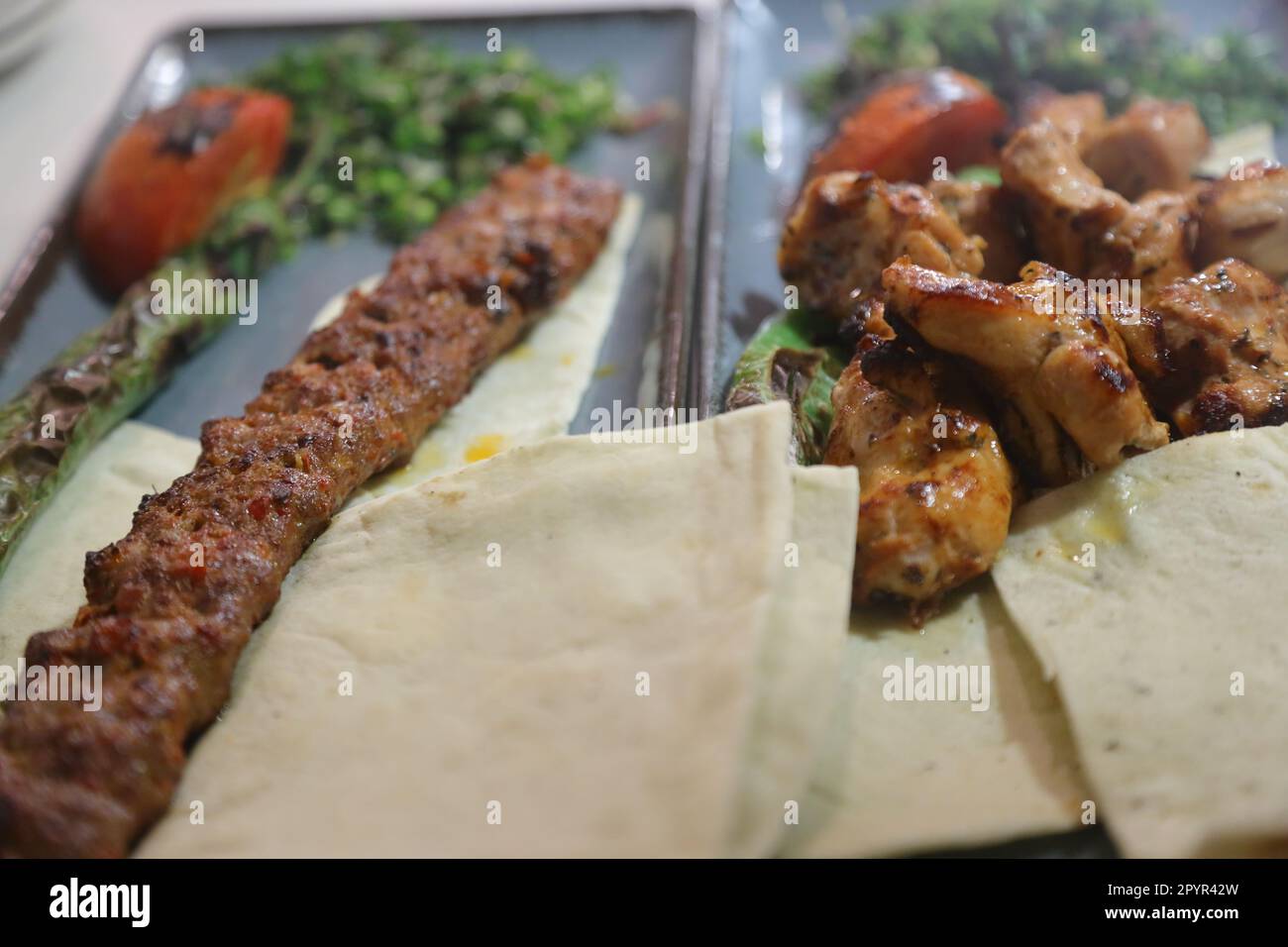 Traditional delicious Turkish foods; Turkish name; Adana kebab Stock ...