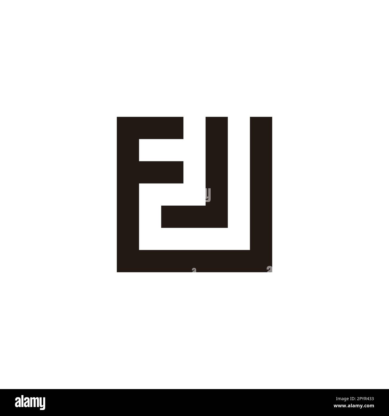 Letter FJ, square shape geometric symbol simple logo vector Stock ...