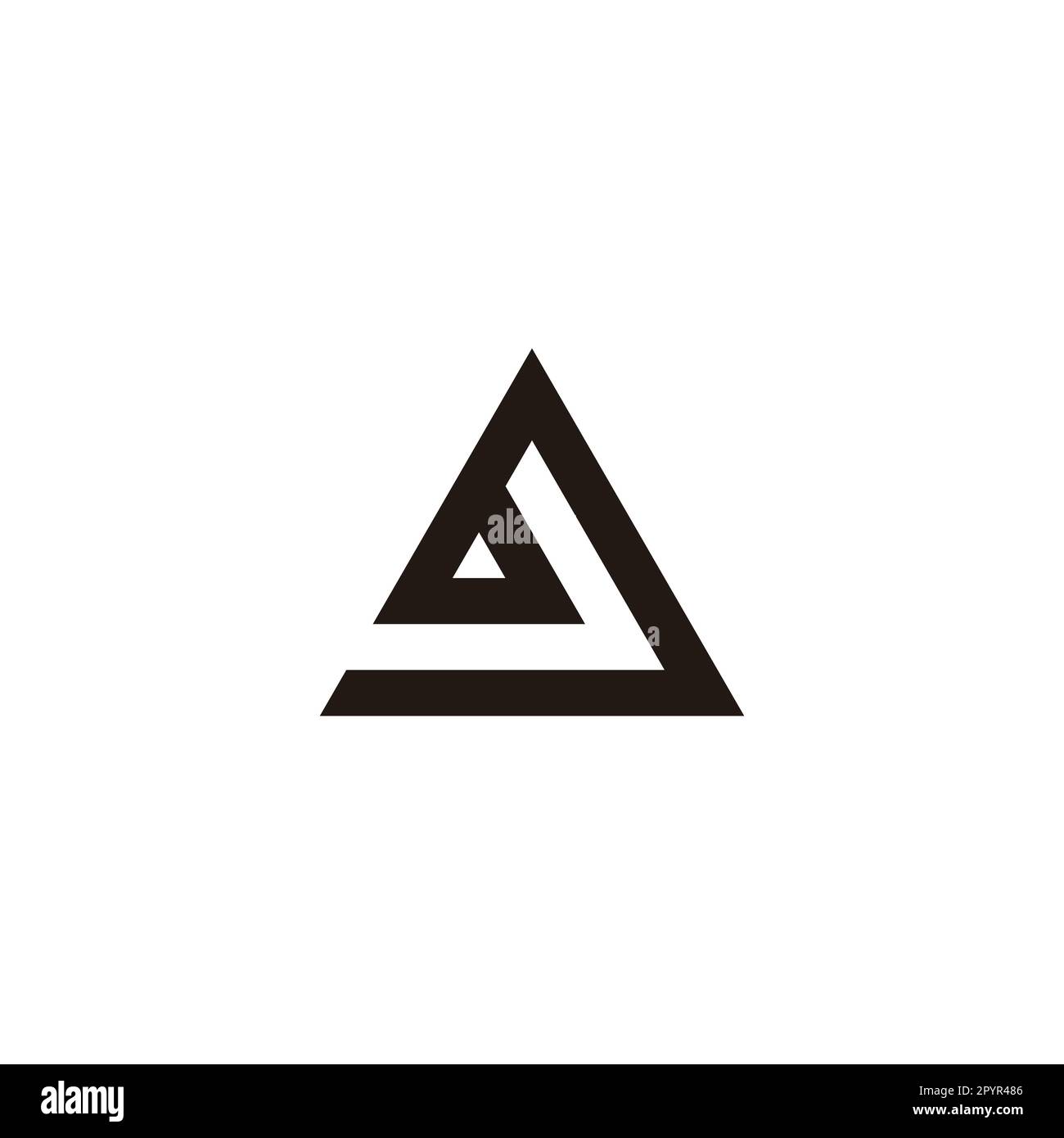 Letter b and J connect, triangle geometric symbol simple logo vector ...