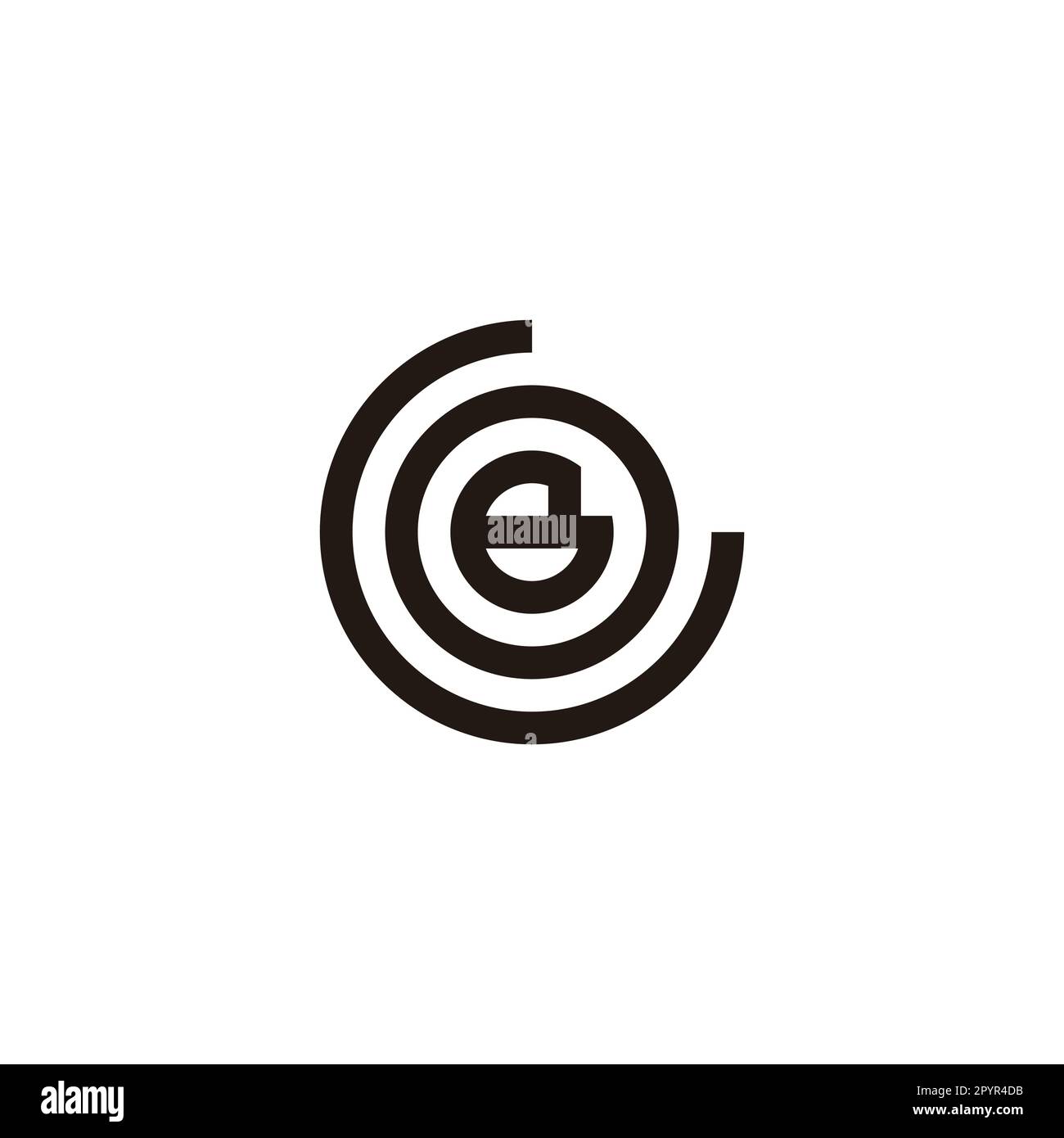 Letter G, O and B circle geometric symbol simple logo vector Stock ...