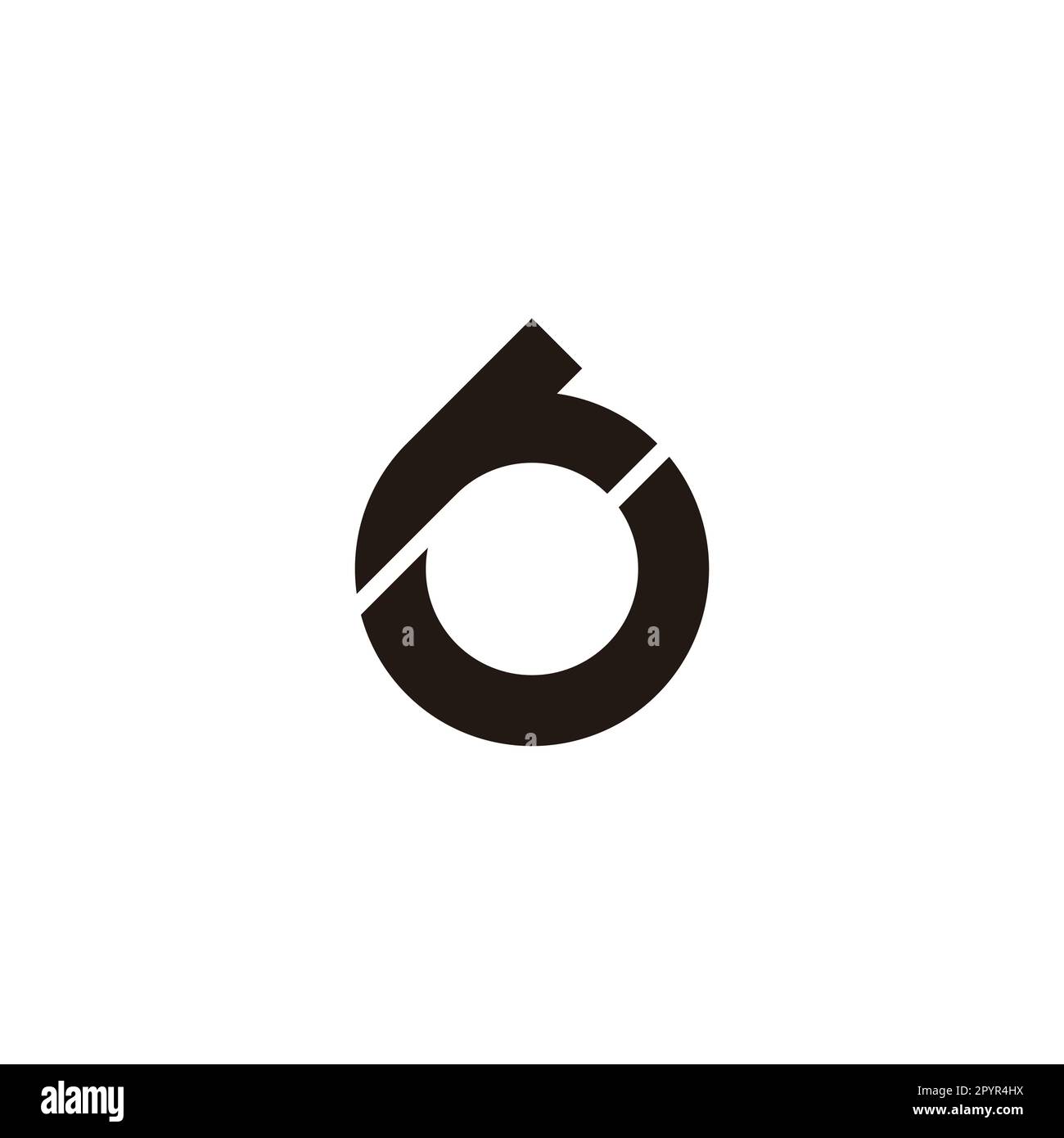 Letter r number 6 geometric symbol simple logo vector Stock Vector ...