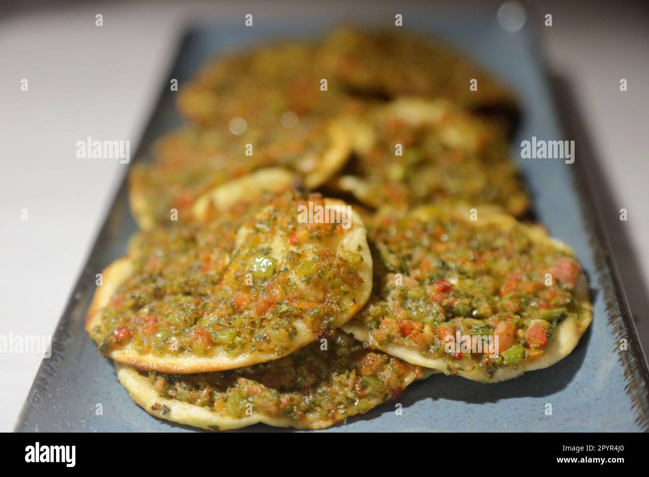 Turkish lahmacun kebap, one of the most important dishes of Turkish ...