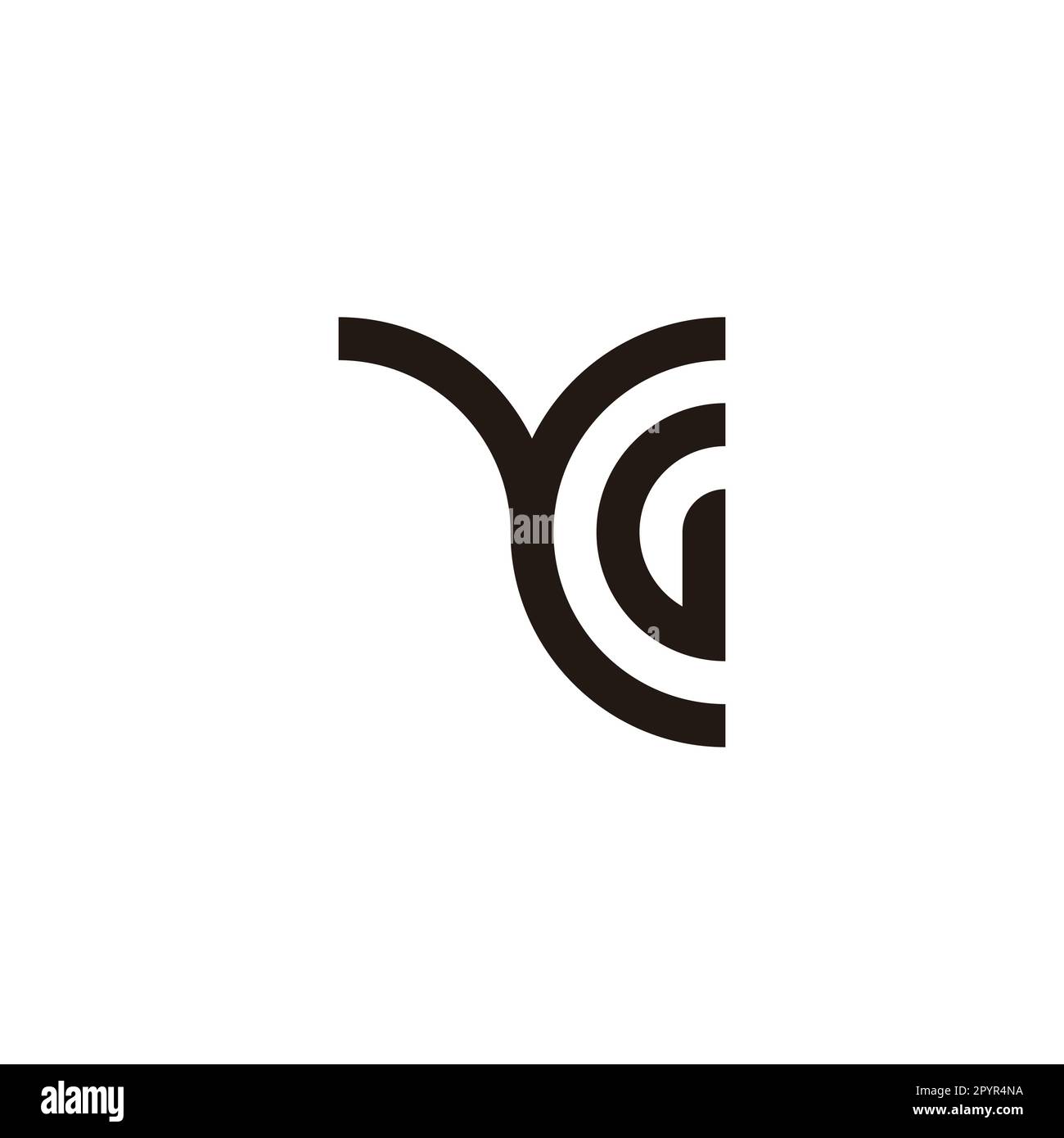 Letter YG curve geometric symbol simple logo vector Stock Vector Image ...