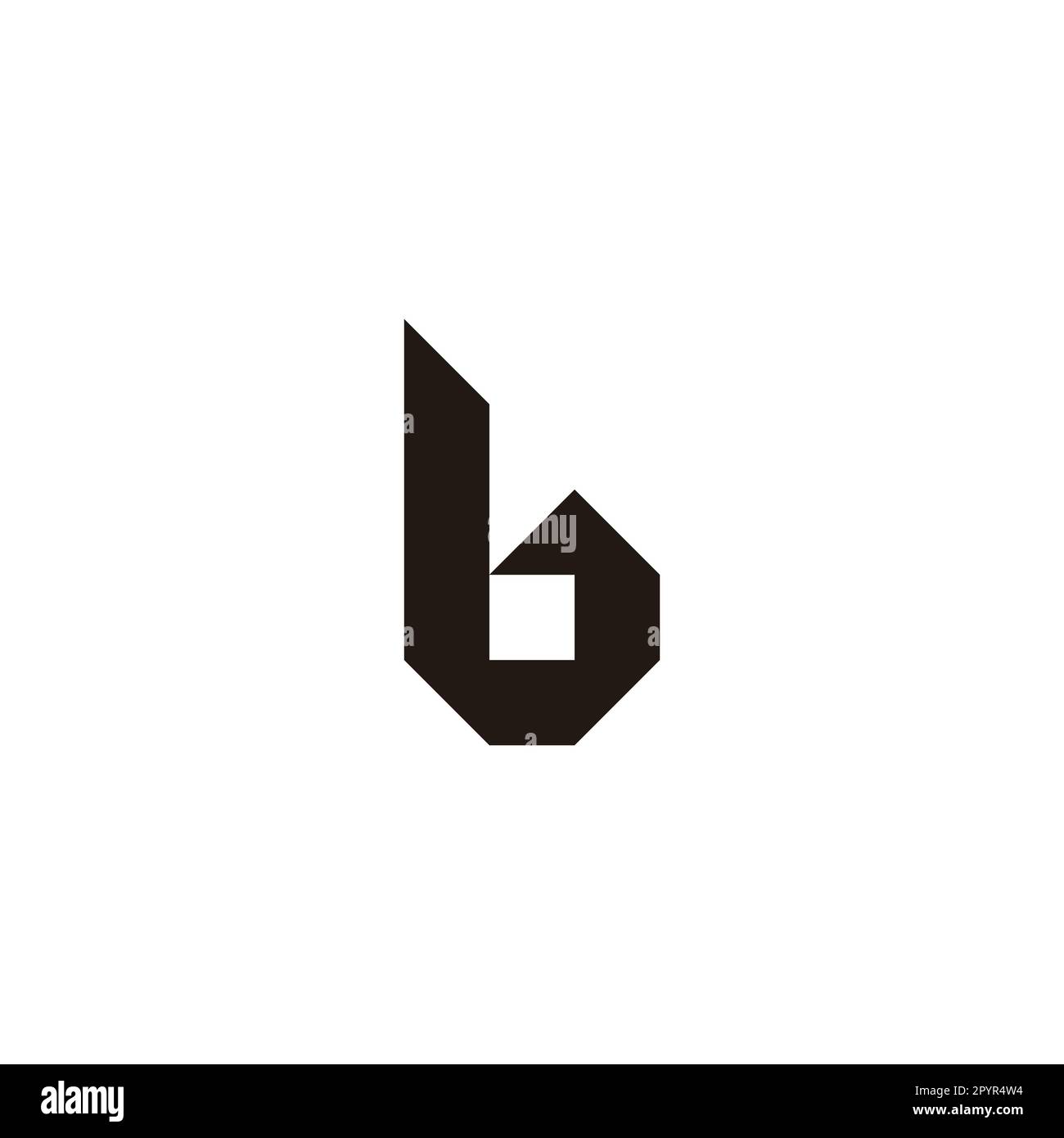 Letter b unique, square geometric symbol simple logo vector Stock ...