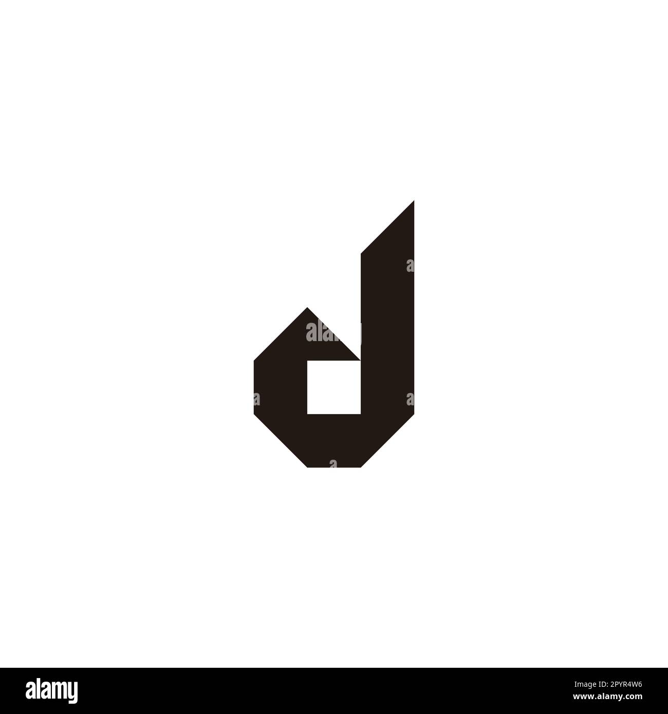 Letter d unique, square geometric symbol simple logo vector Stock ...