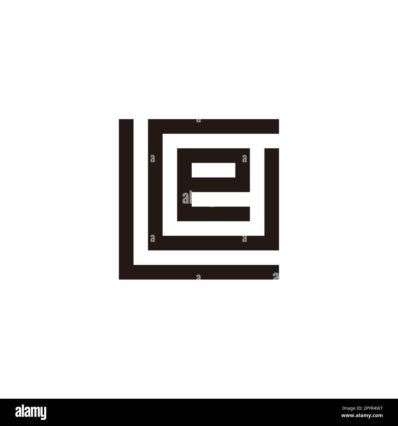Letter L, G and e square geometric symbol simple logo vector Stock ...