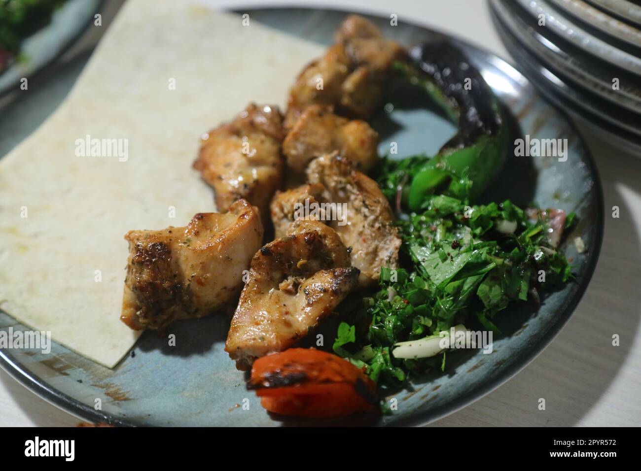 Traditional delicious Turkish foods; Turkish name; Shish kebab Stock ...