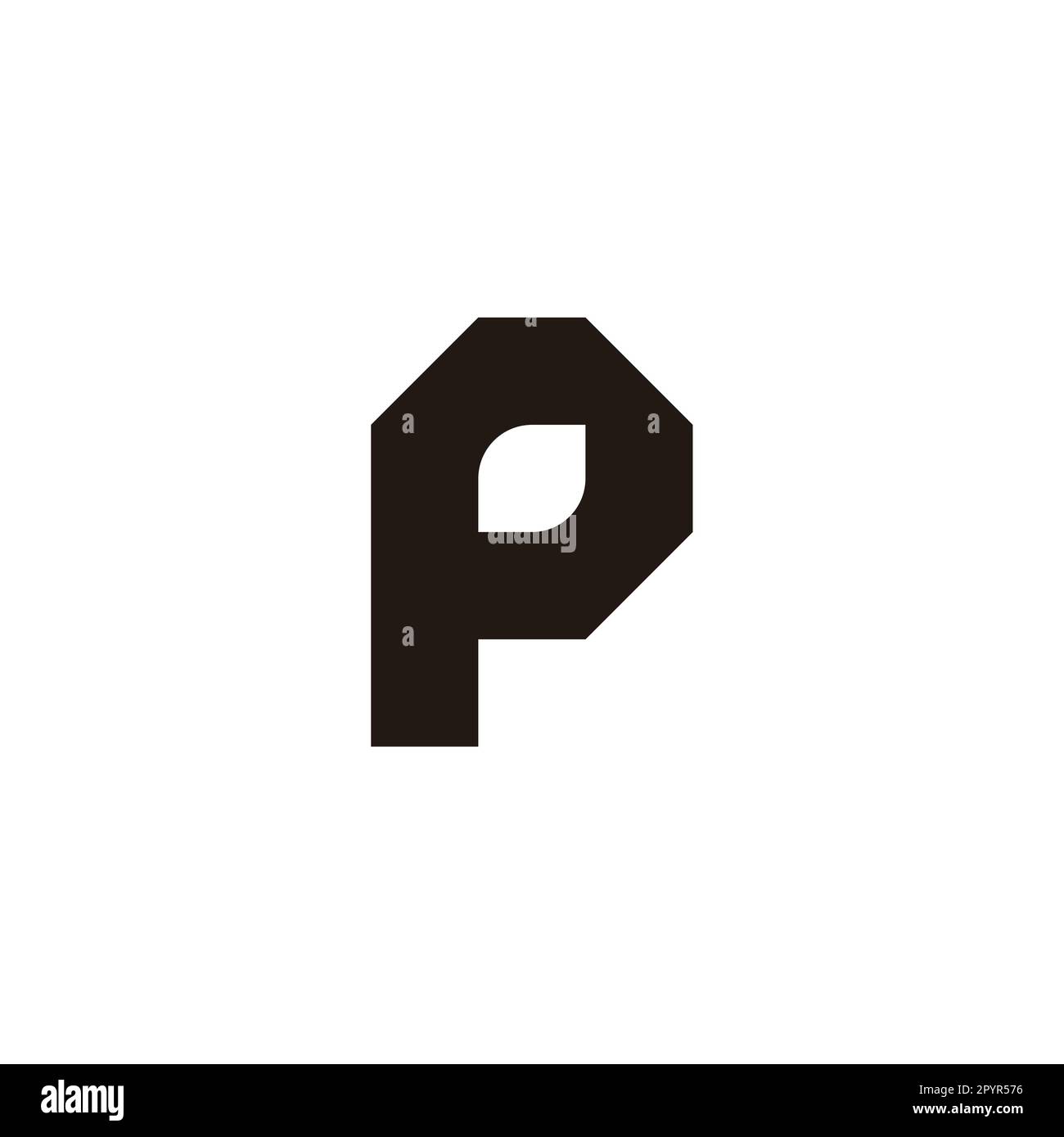 Letter P leaf, square geometric symbol simple logo vector Stock Vector ...