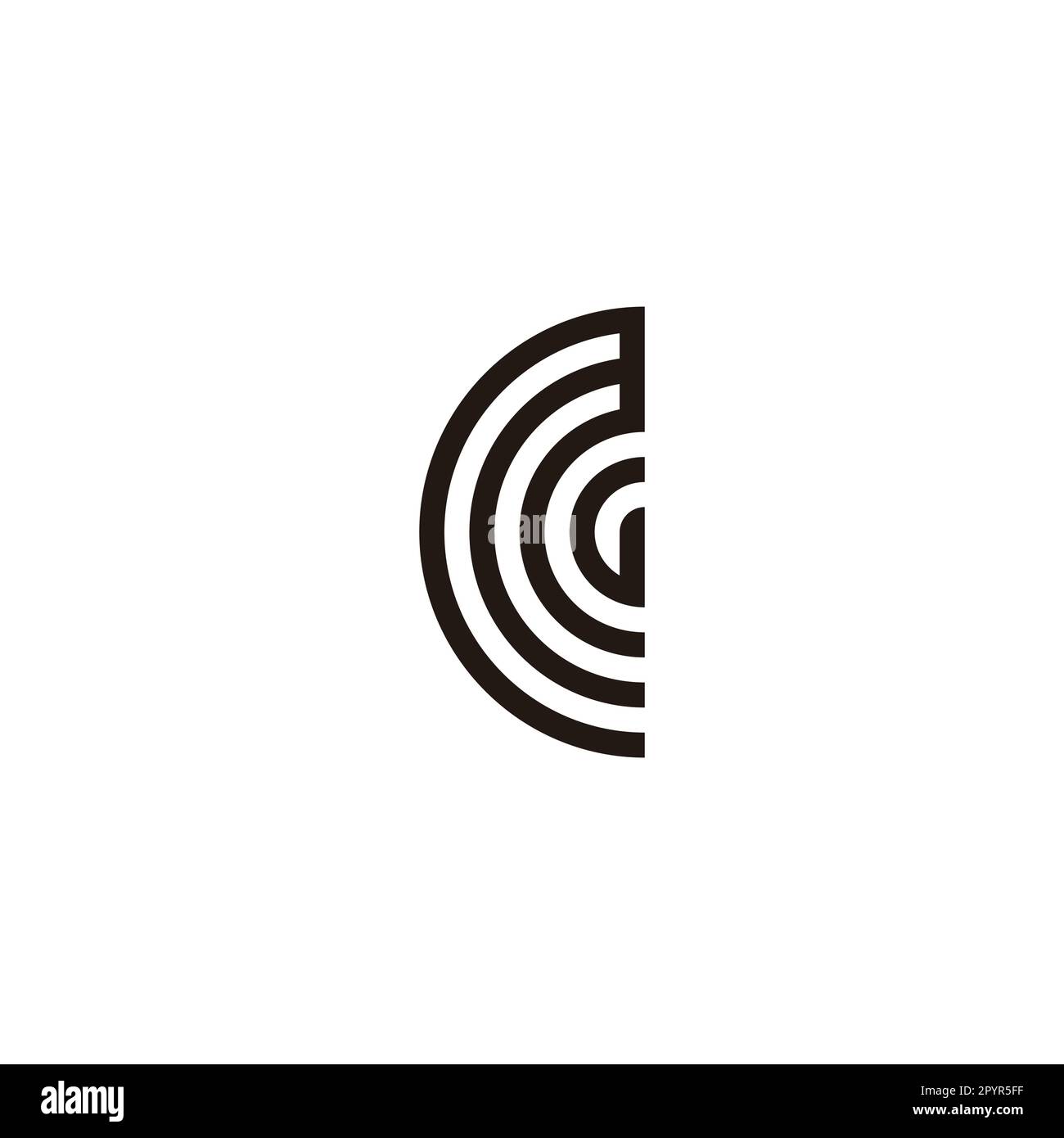 Letter M and G semicircle geometric symbol simple logo vector Stock ...