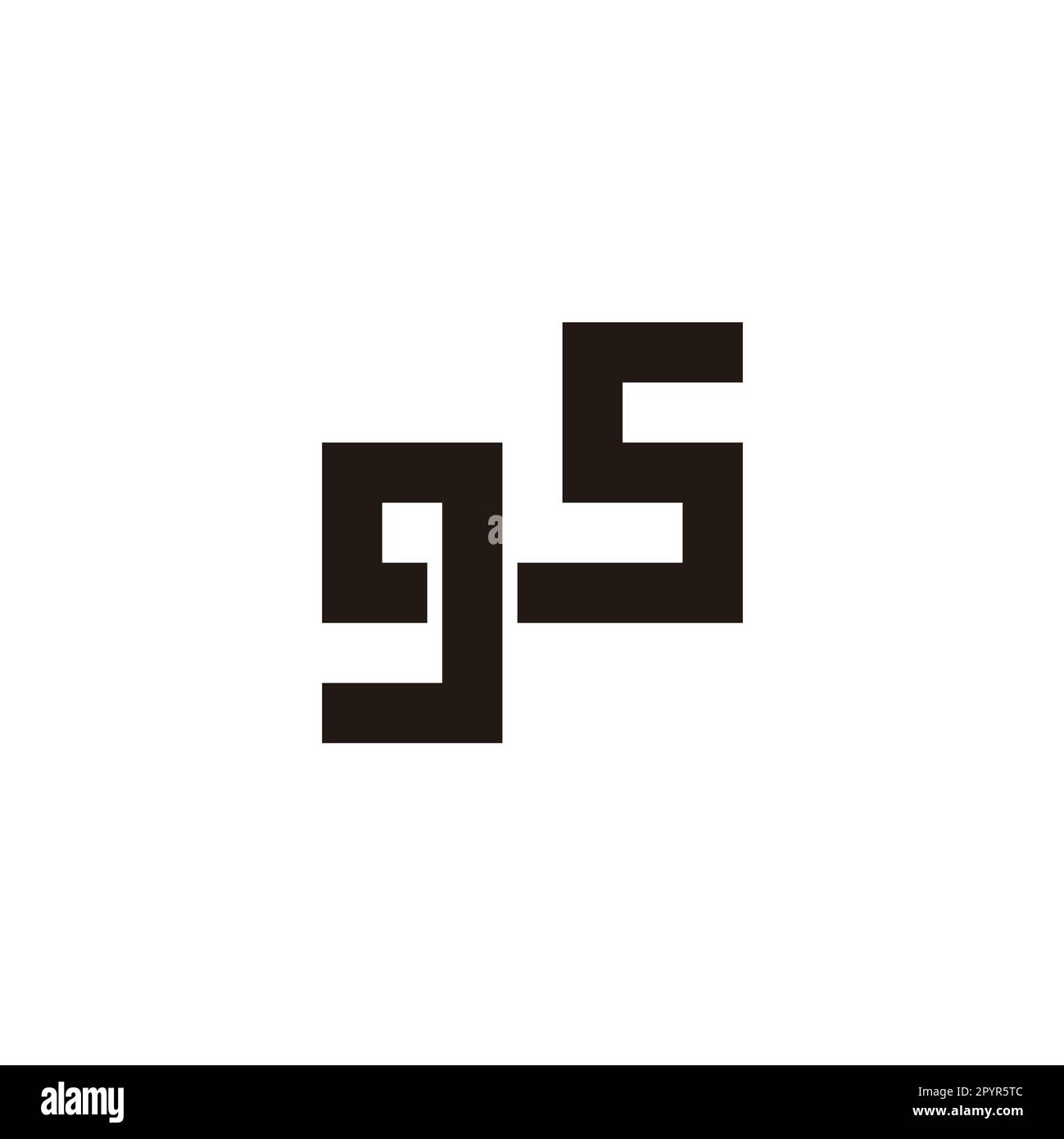 Letter g and s square, connect geometric symbol simple logo vector ...