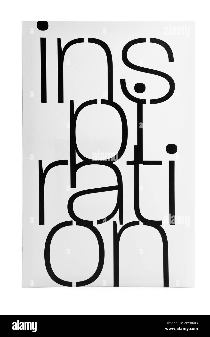 Stylish poster with word INSPIRATION on white background Stock Photo ...
