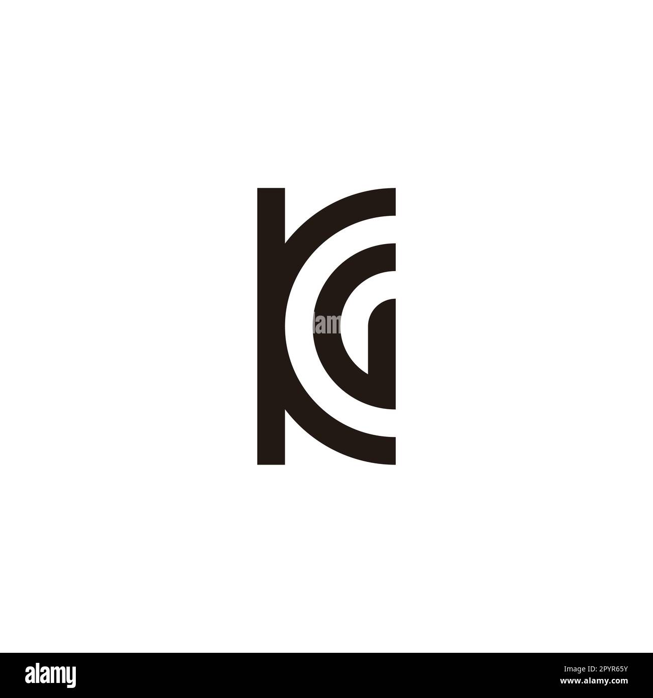 Letter KG curve geometric symbol simple logo vector Stock Vector Image ...
