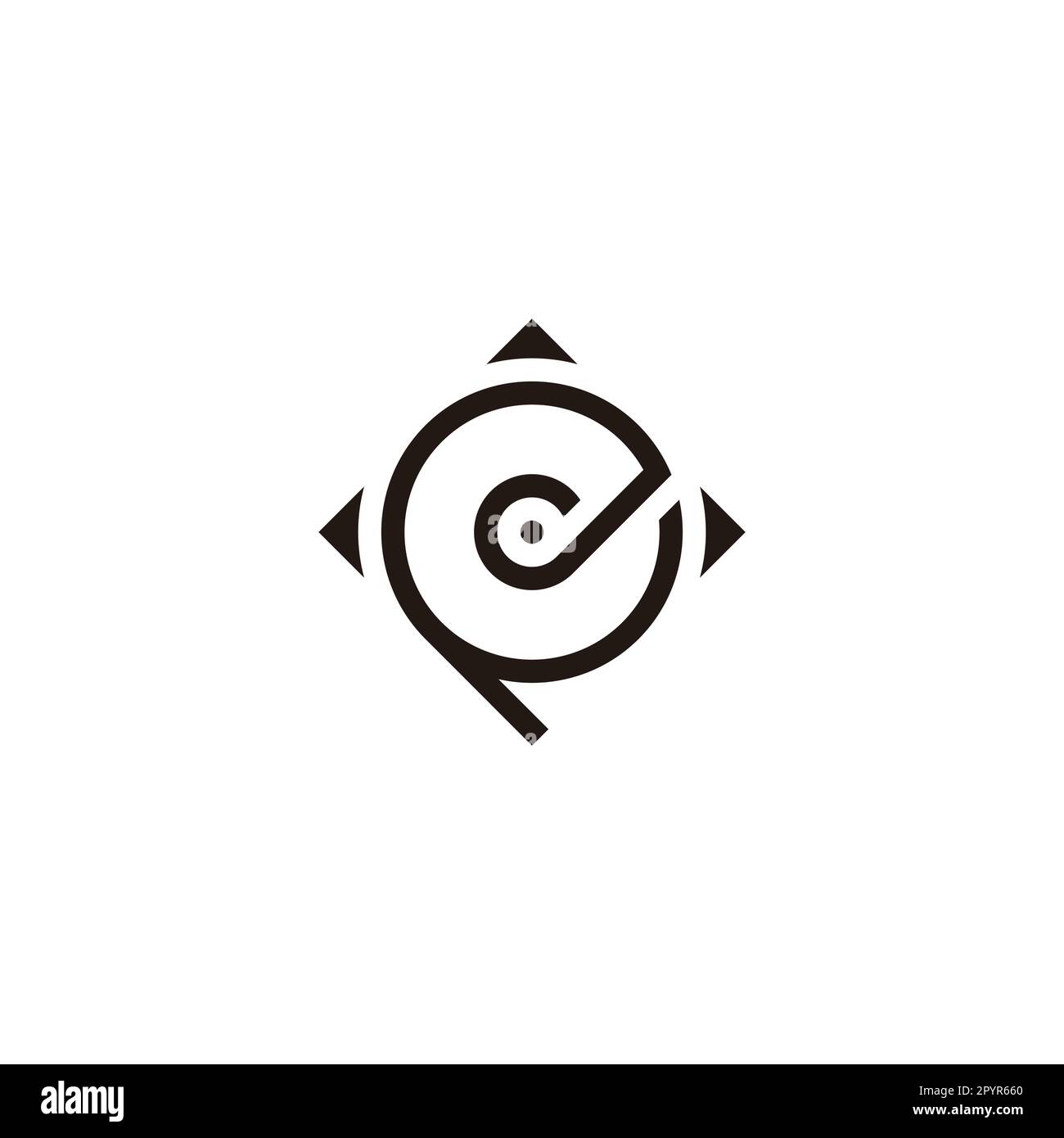 Letter p and d pointers geometric symbol simple logo vector Stock ...