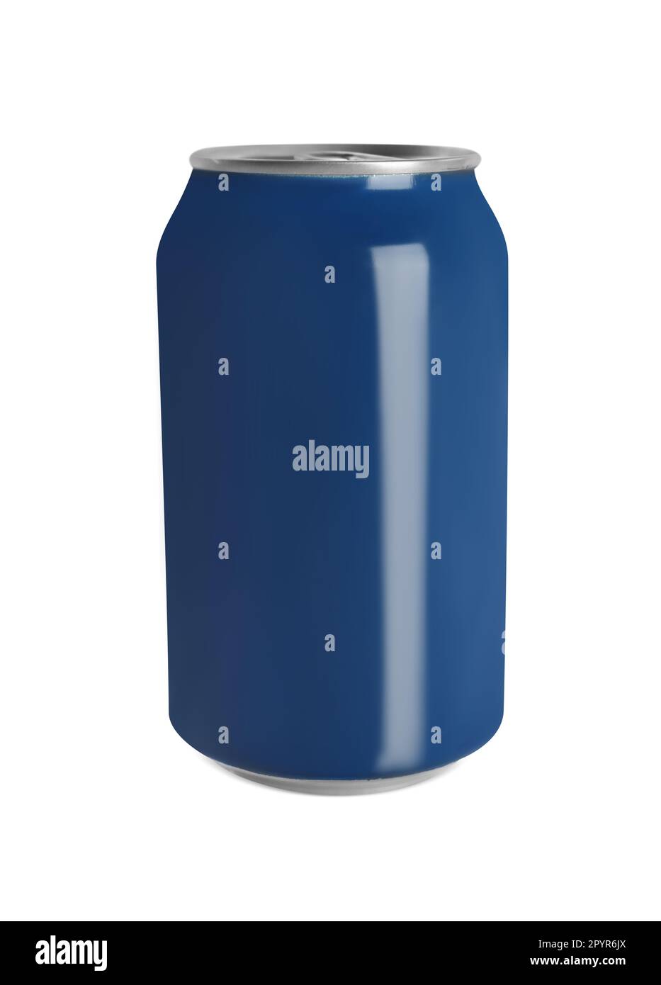 Blue can with beverage isolated on white. Mockup for design Stock Photo ...
