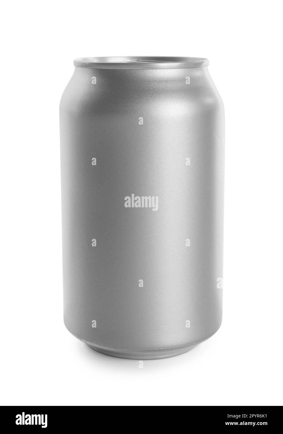 Silver can with beverage isolated on white. Mockup for design Stock ...