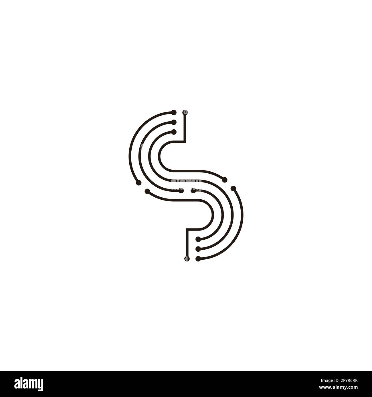 Letter S lines, curve, technology geometric symbol simple logo vector ...