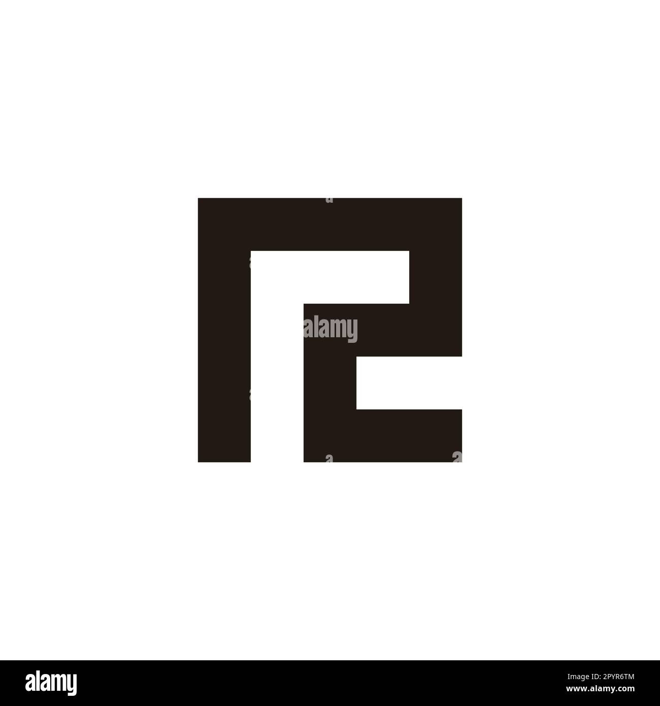 Letter r number 2 square geometric symbol simple logo vector Stock ...