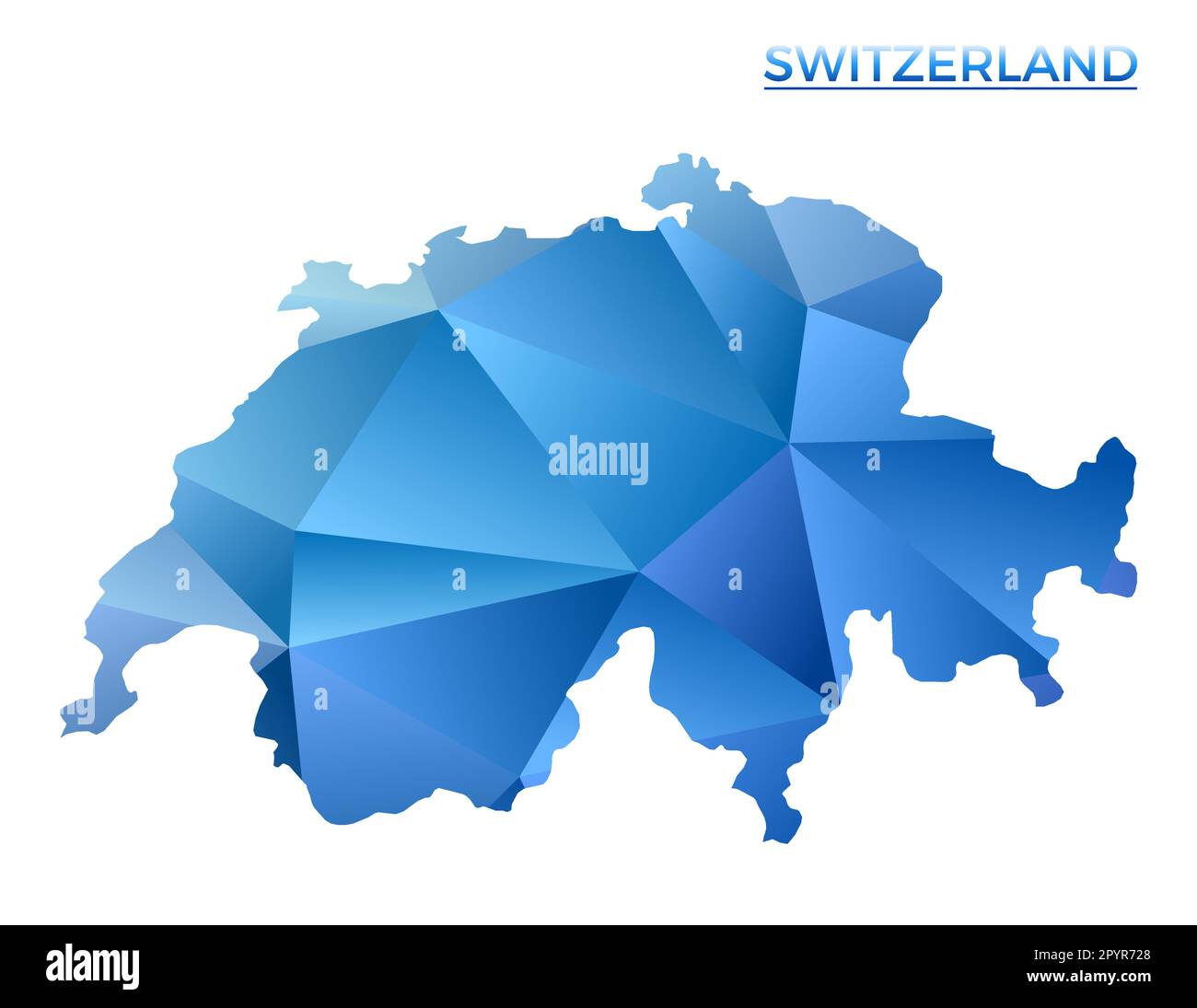 Vector polygonal Switzerland map. Vibrant geometric country in low poly style. Creative ...