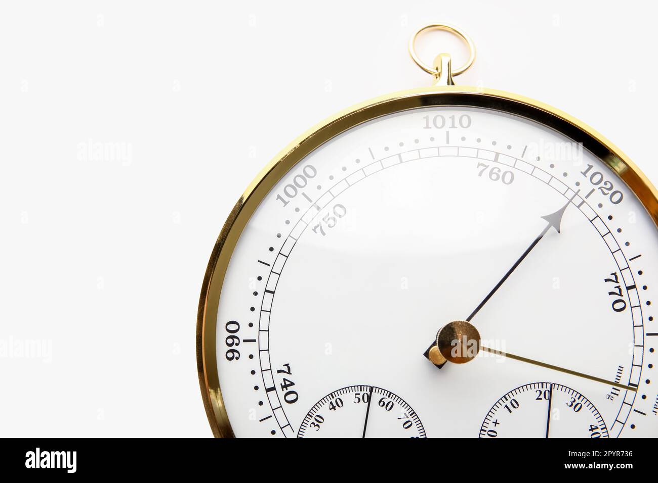 Aneroid barometer isolated on white background Stock Photo - Alamy