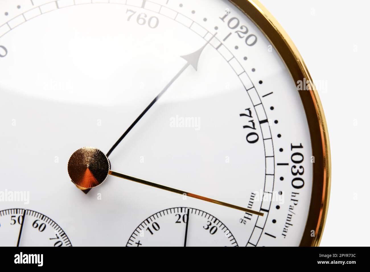 Aneroid barometer isolated on white background Stock Photo - Alamy