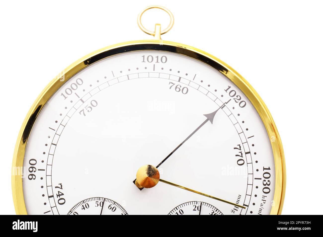 Aneroid barometer isolated on white background Stock Photo - Alamy