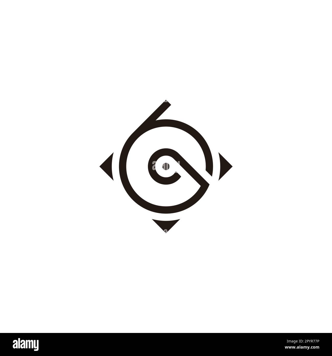 Number 6 letter q square geometric symbol simple logo vector Stock ...