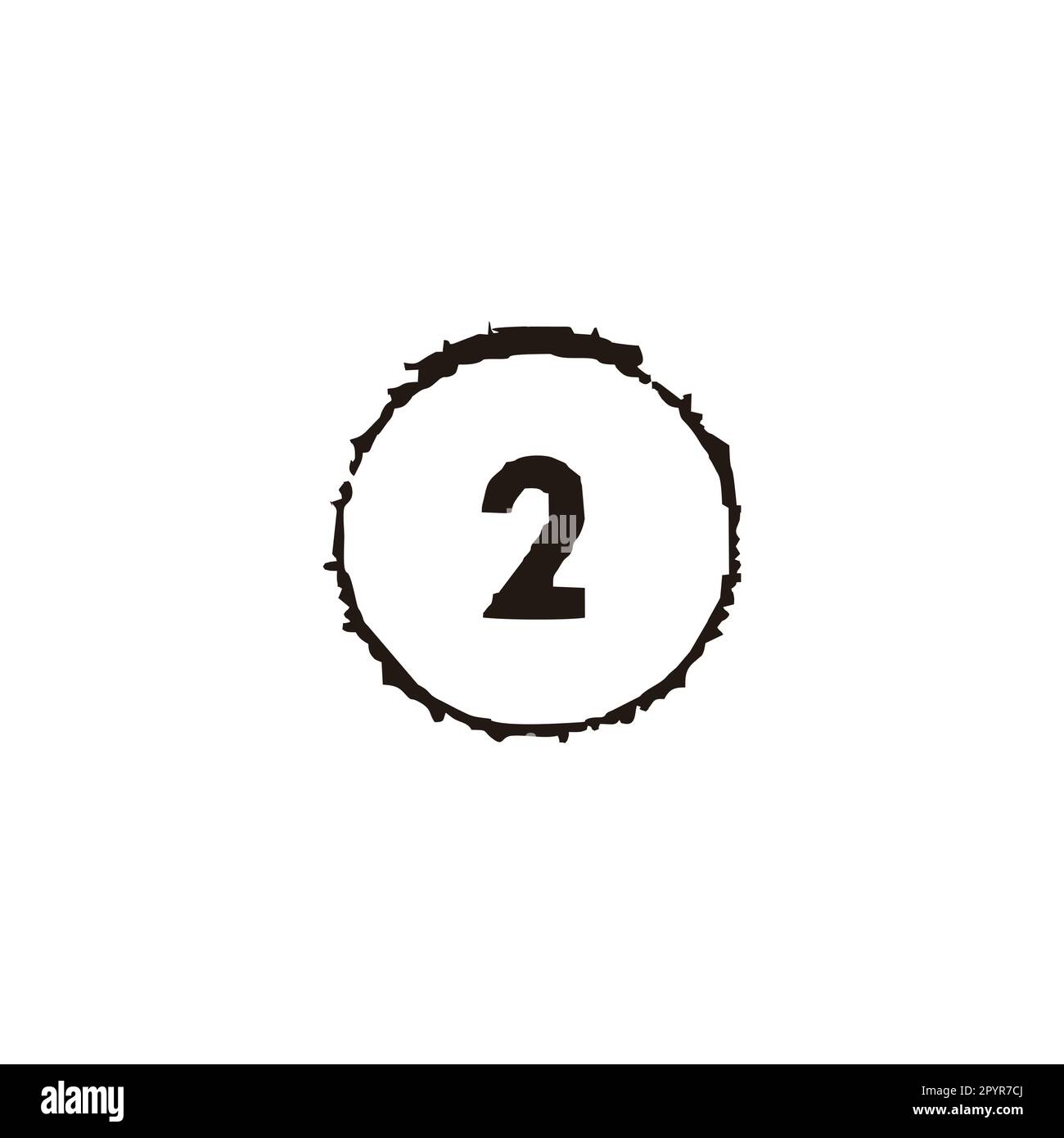 Number 2 circle, illustration geometric symbol simple logo vector Stock ...