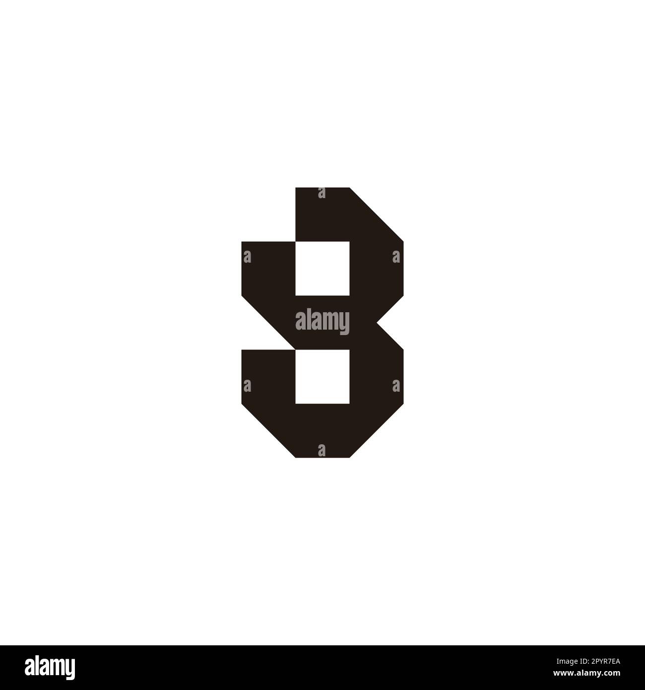 Number 3 or 8 geometric symbol simple logo vector Stock Vector Image ...