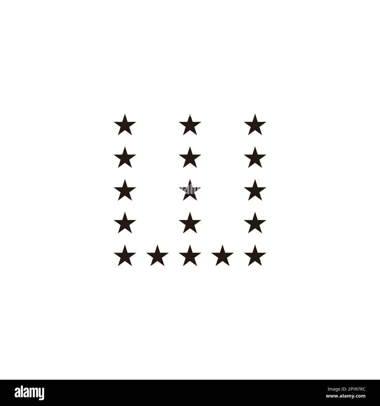 Letter W stars, square geometric symbol simple logo vector Stock Vector ...