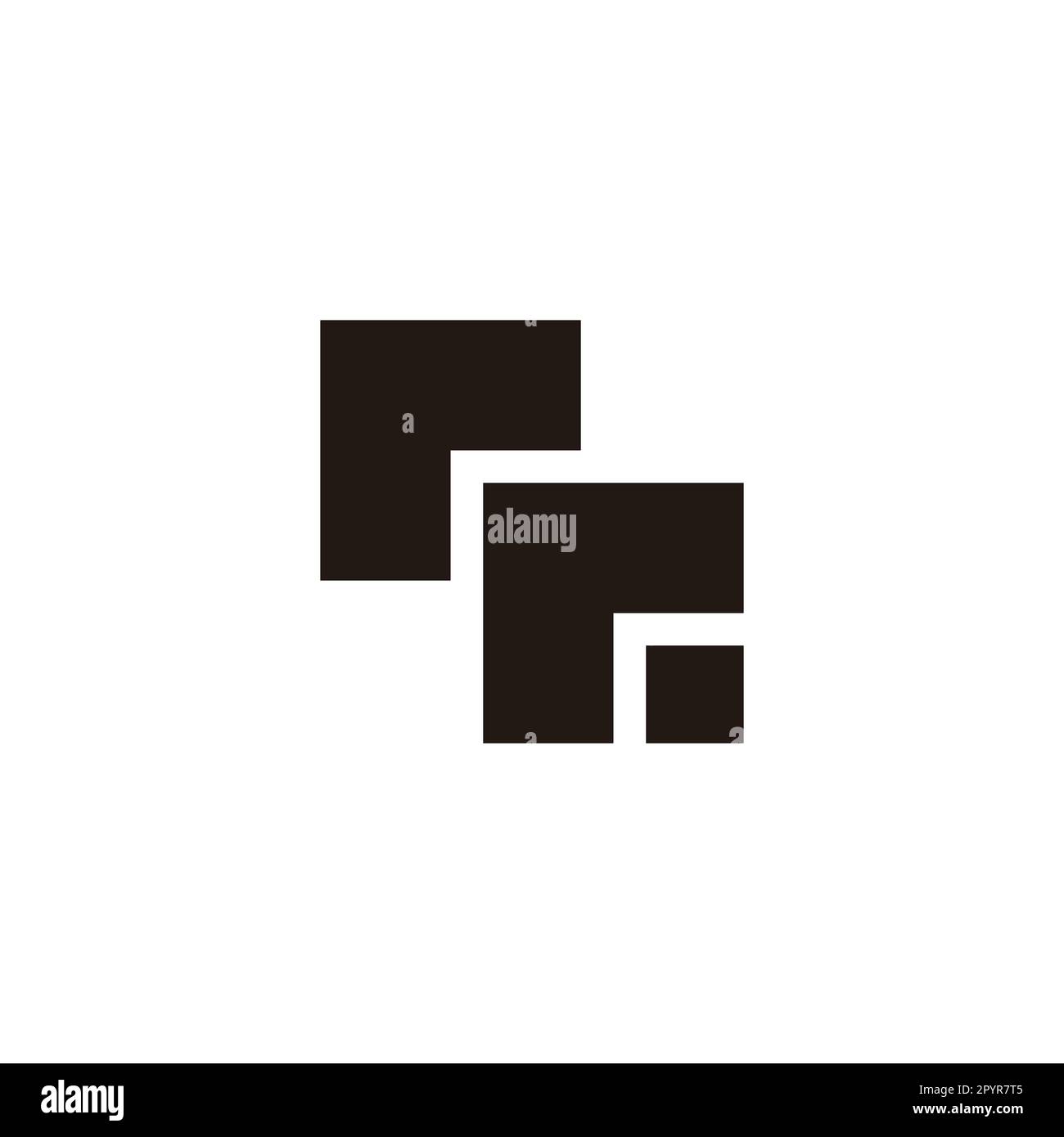 Letter r square, outline, paper geometric symbol simple logo vector ...