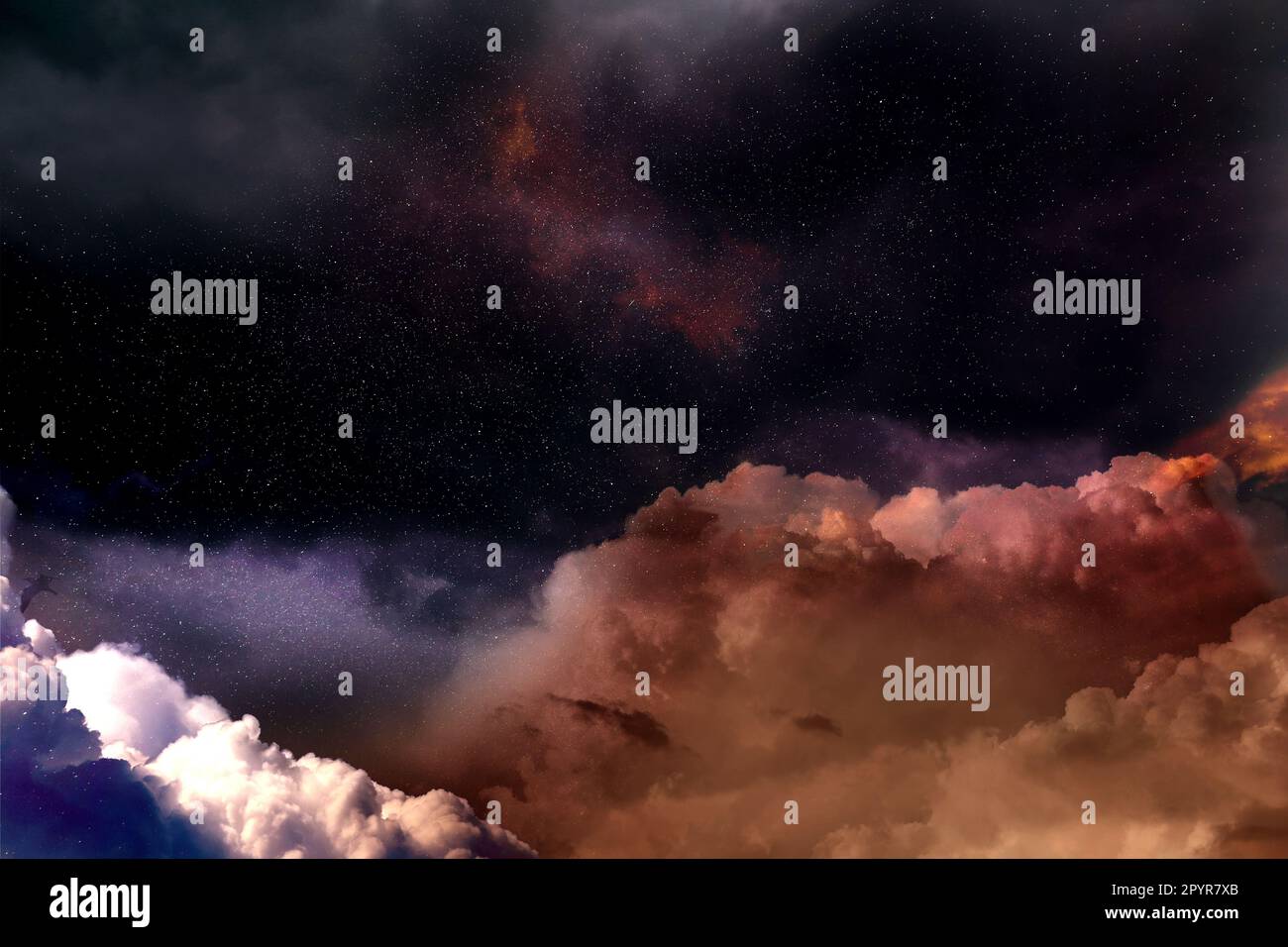 Clear Night Sky With Clouds