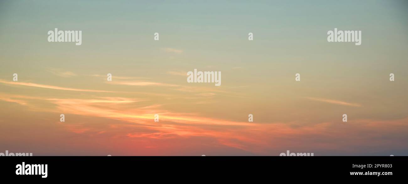 Beautiful sky with sun at sunset. Banner design Stock Photo - Alamy