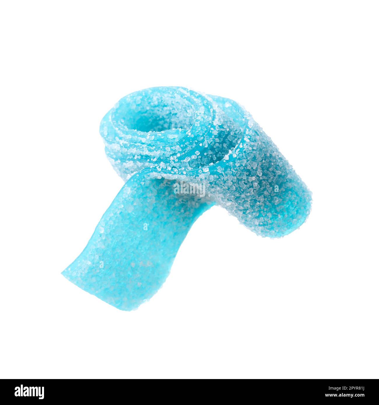 Blue sweet jelly candy on white background Stock Photo - Alamy