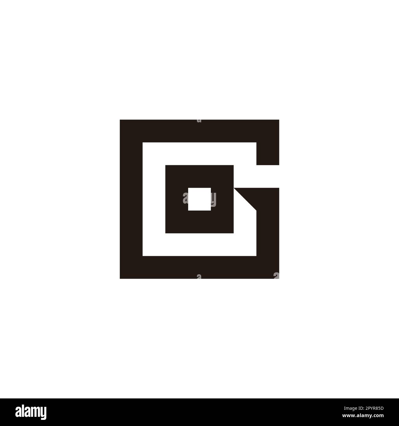 Letter G and o square, point geometric symbol simple logo vector Stock ...
