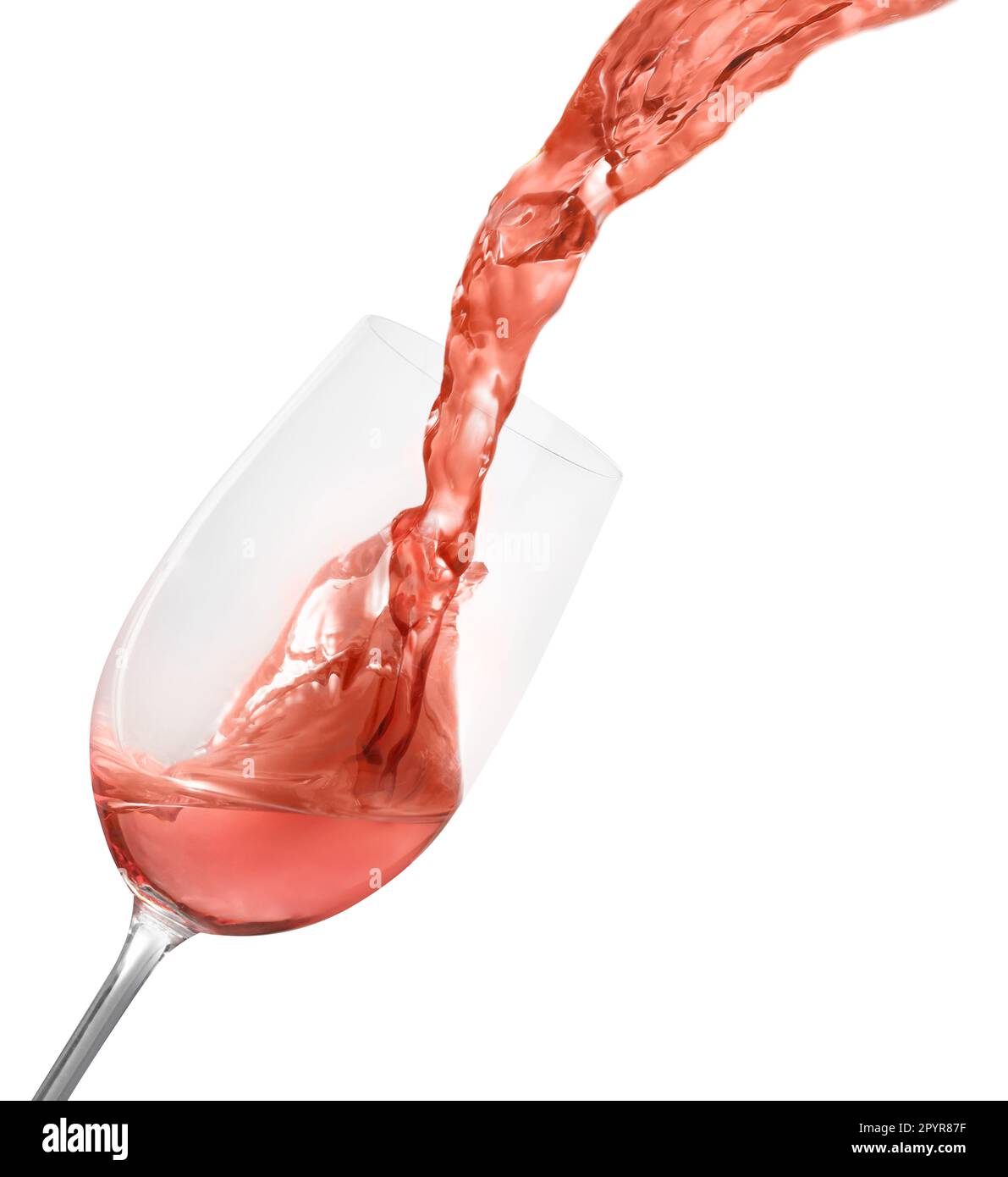 Pouring delicious rose wine into glass on white background Stock Photo ... Pouring delicious rose wine into glass on white background Stock Photo ...