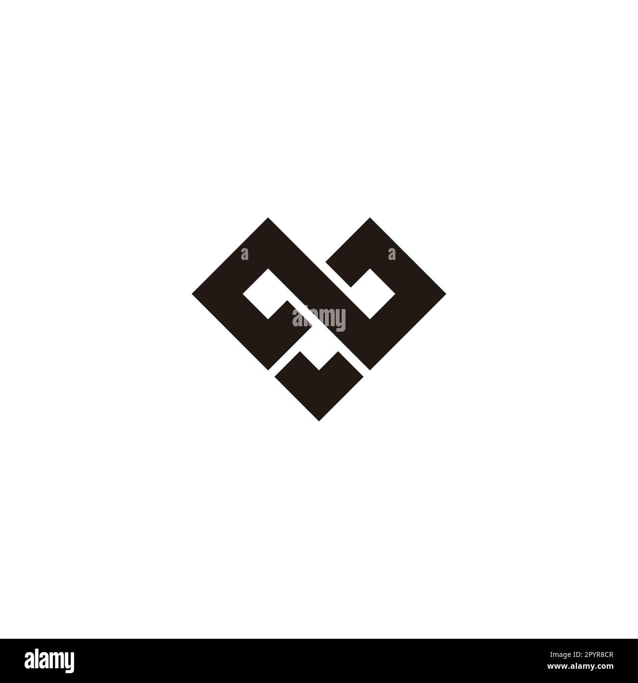 Number 8, heart, square geometric symbol simple logo vector Stock ...