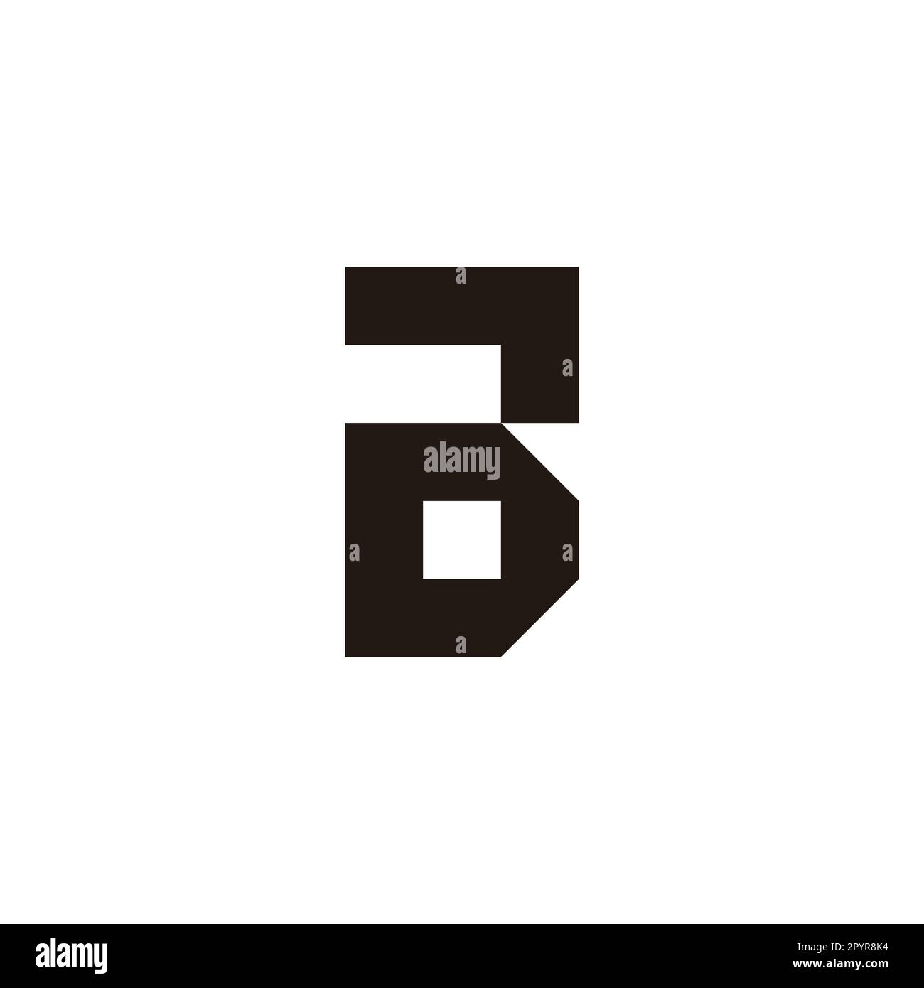 Letter D number 6 square geometric symbol simple logo vector Stock ...